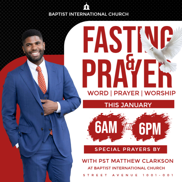 Plantilla de fasting and prayer church service | PosterMyWall