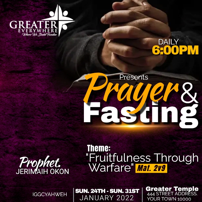 Copy of Fasting and prayer | PosterMyWall