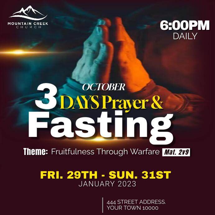 fasting and prayer flyer (5) Template | PosterMyWall