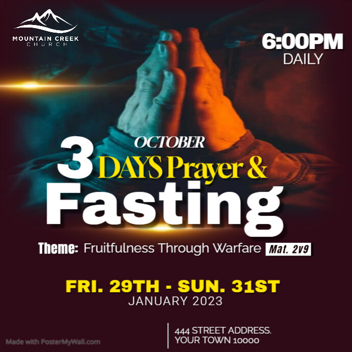 fasting and prayer flyer Template | PosterMyWall