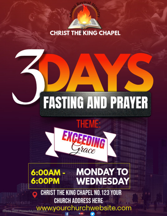 FASTING AND PRAYER FLYER Template | PosterMyWall