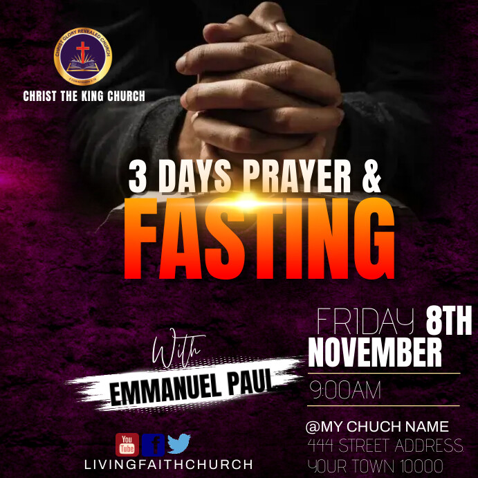 fasting and prayer flyer TEMPLATE | PosterMyWall