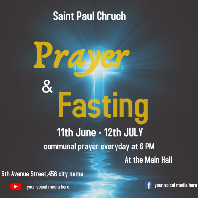 Fasting and prayer service Template | PosterMyWall