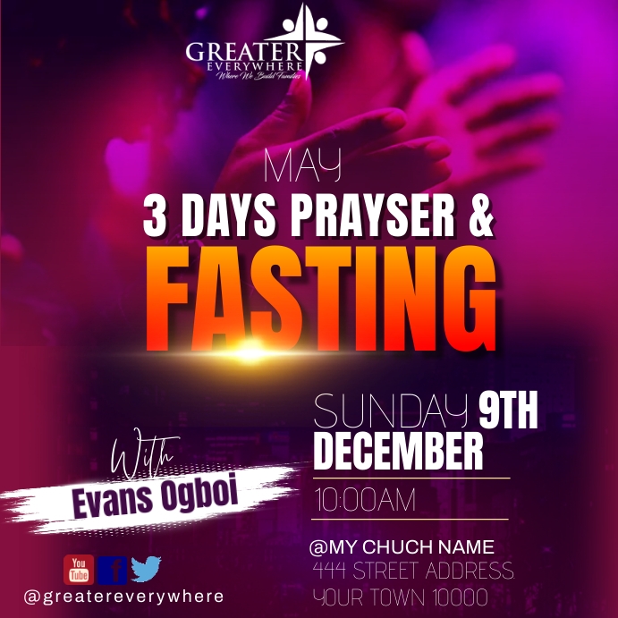 fasting and prayer service Template | PosterMyWall