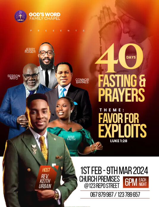 Copy of fasting and prayers church flyer | PosterMyWall