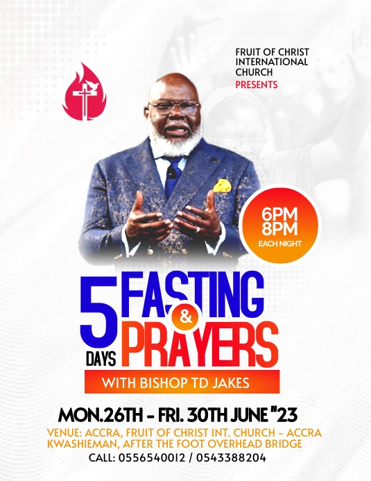 Fasting and Prayers Church Flyer Template | PosterMyWall