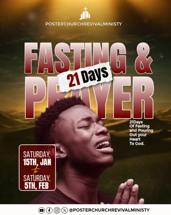 Fasting and praying church flyer template | PosterMyWall