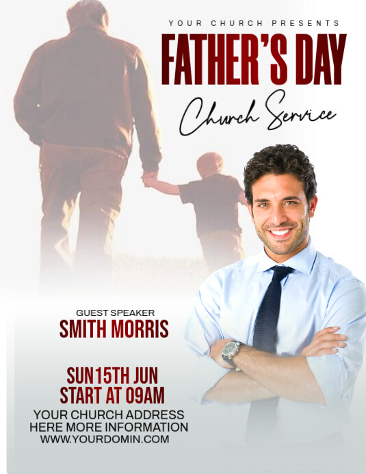 Father's Day Church service Template | PosterMyWall