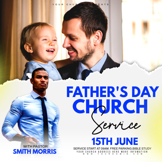 Father's Day Church service Template | PosterMyWall