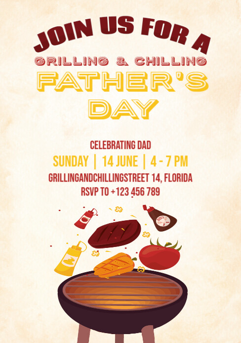 Father's day grilling & chilling invitation | PosterMyWall