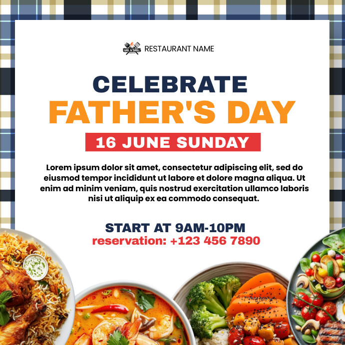 Plantilla de Father's Day Restaurant Promo Template Instag | PosterMyWall