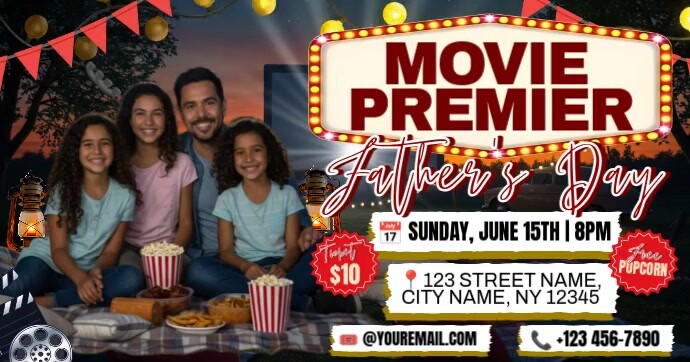 Father’s Day Movie Premier Night Flyer Template | PosterMyWall