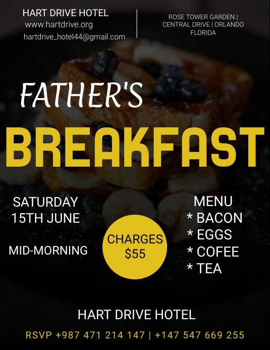 FATHER'S BREAKFAST Template | PosterMyWall