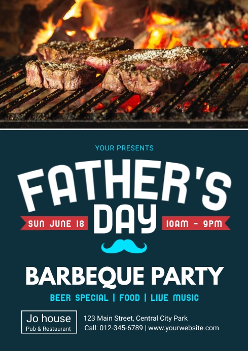 Copy of Father's day barbecue party template Letter | PosterMyWall