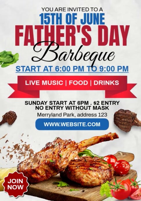 Father's Day Barbeque Ads Template | PosterMyWall