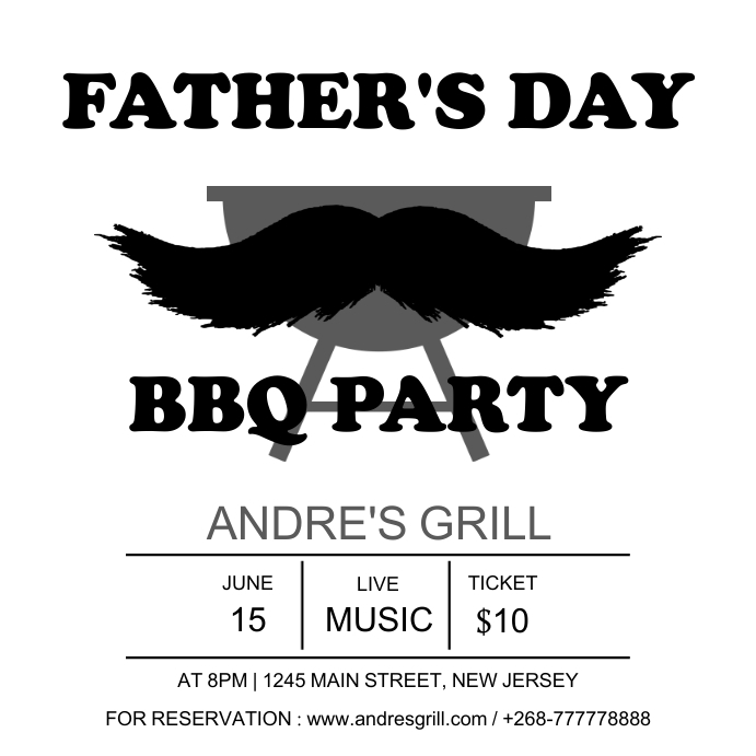 Father&#039;s Day Bbq Template | PosterMyWall