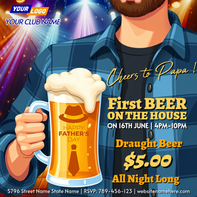 Father's Day Beer Special Offer Flyer Template | PosterMyWall