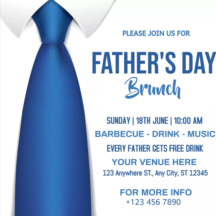 Father's Day Brunch Invitation. Template | PosterMyWall