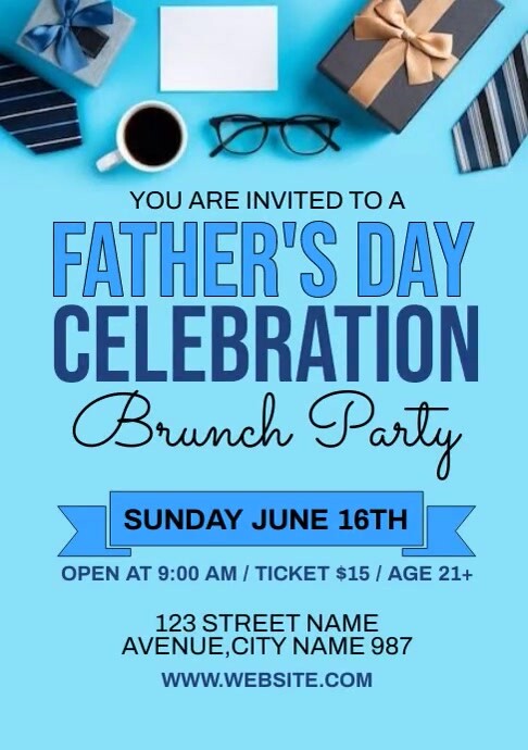 Father's Day Brunch Party Template | PosterMyWall