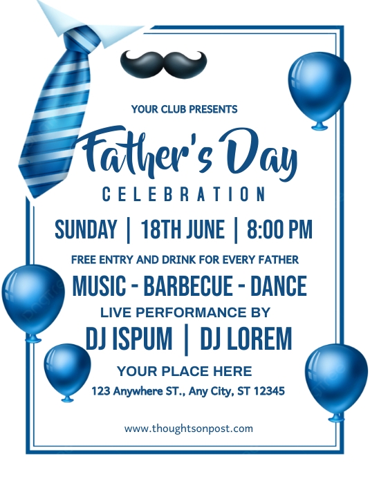 Father's day celebration invitation flyer. Template | PosterMyWall