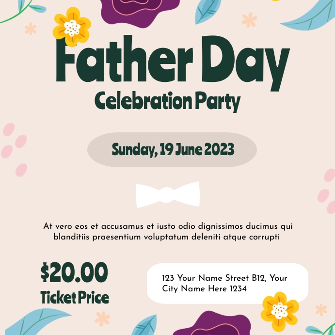 Father's Day Celebration Party Invitation Template | PosterMyWall