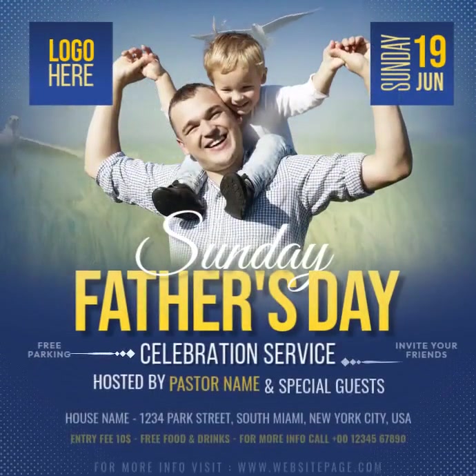 Copy of Father's Day Celebration Service Template | PosterMyWall