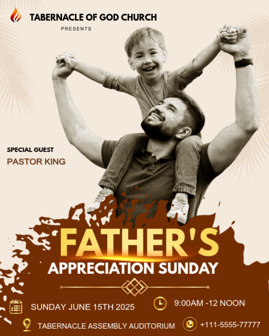 Copy of Father's Day Church Appreciation Flyer Template – Sunday ...
