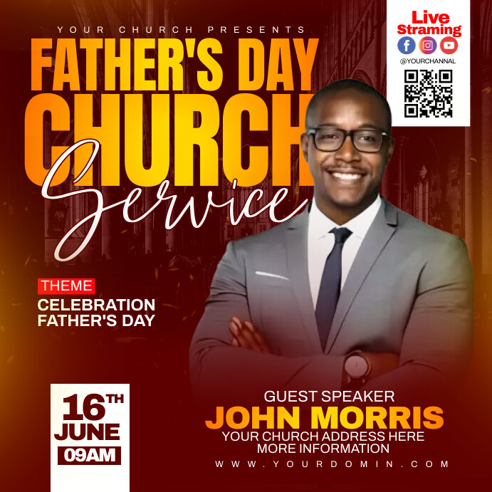 father's day church flyer Template | PosterMyWall