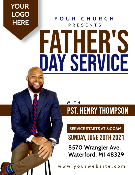 Father's Day Church Poster Template 2021 | PosterMyWall