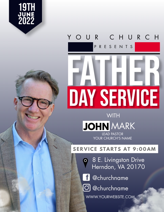 Father's Day Church Poster Template | PosterMyWall