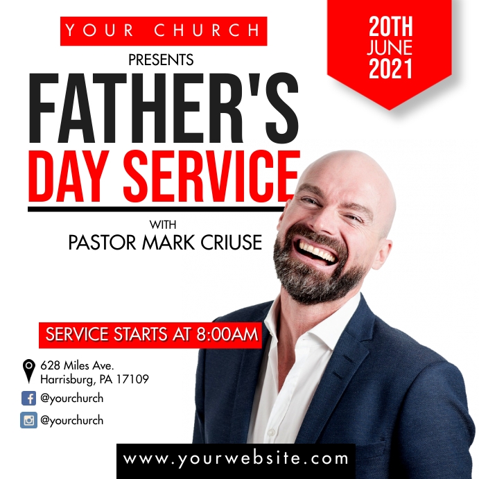 Father's Day Church Poster Template | PosterMyWall