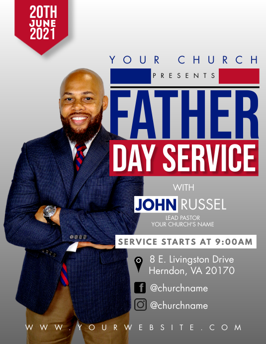 Father's Day Church Poster Template | PosterMyWall