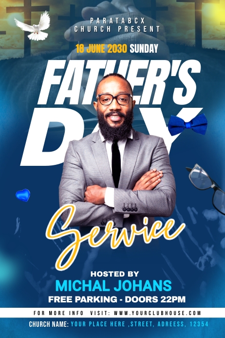 Father's day church service banner Template | PosterMyWall