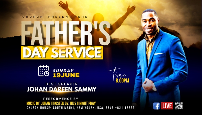 Father's Day Church service Template | PosterMyWall