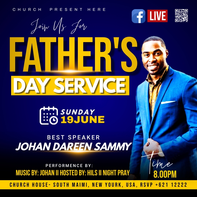 Father's Day Church service Template | PosterMyWall