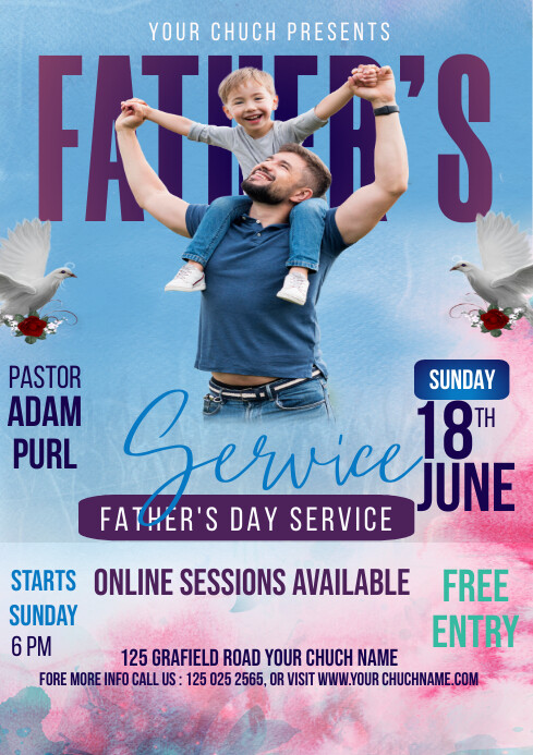 father's day church service Template | PosterMyWall