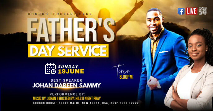 Copy of Father's Day Church service editable banner | PosterMyWall