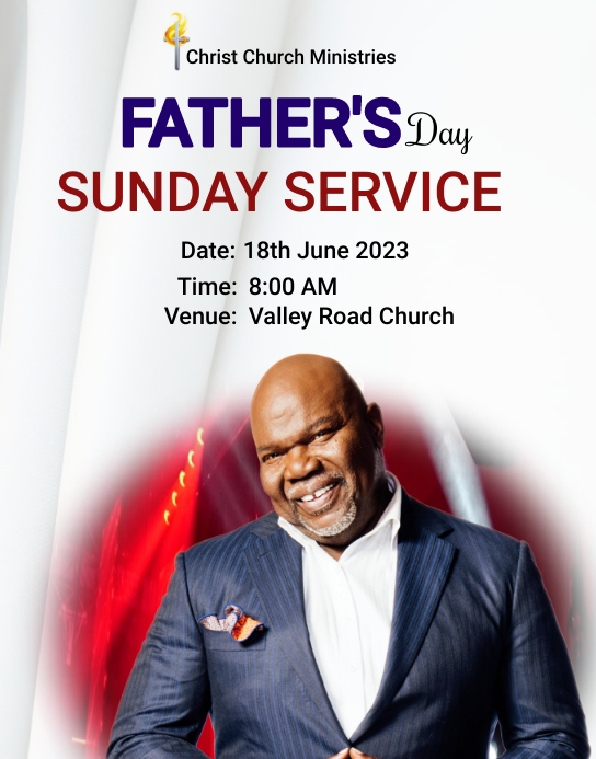 Father's Day Church Service Poster template | PosterMyWall
