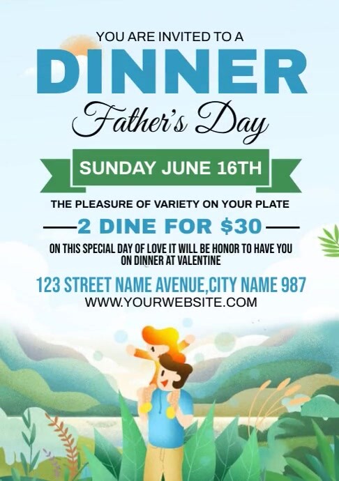 Father's Day Dinner Ads Template | PosterMyWall
