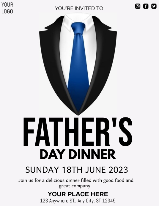 Copy of Father's day dinner Invitation flyer. | PosterMyWall