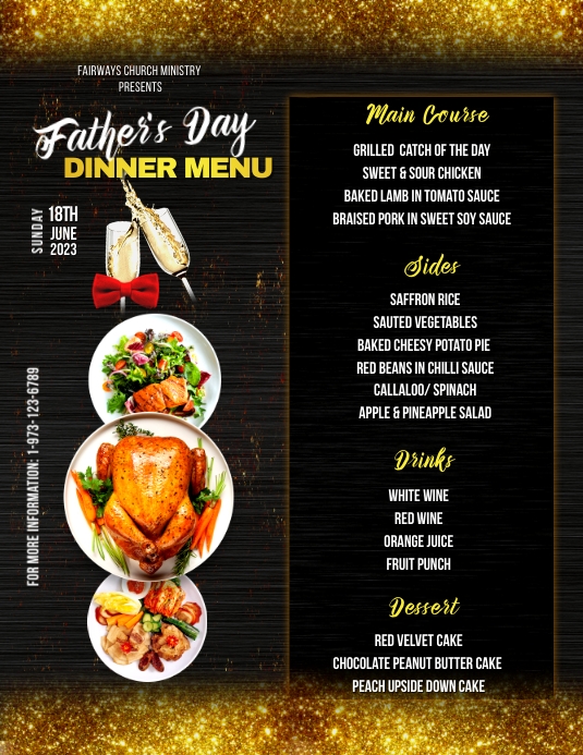 Father's Day Dinner Menu Template | PosterMyWall