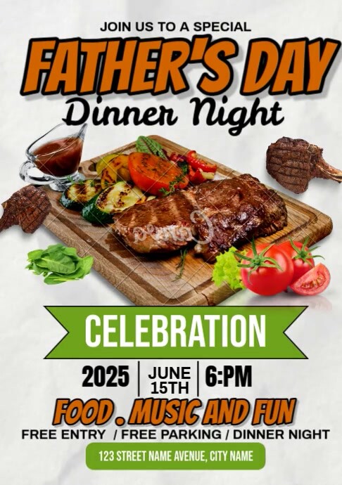 Father's Day Dinner Night Template | PosterMyWall