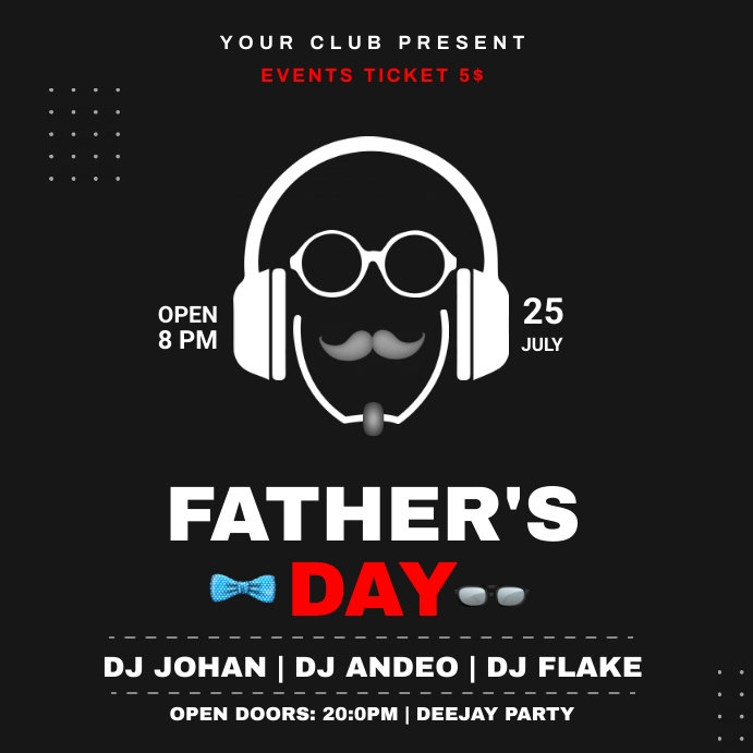 Father's Day DJ Event Template | PosterMyWall