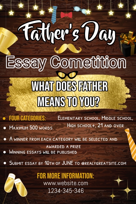 Copy of Father's day essay competition poster (1) | PosterMyWall