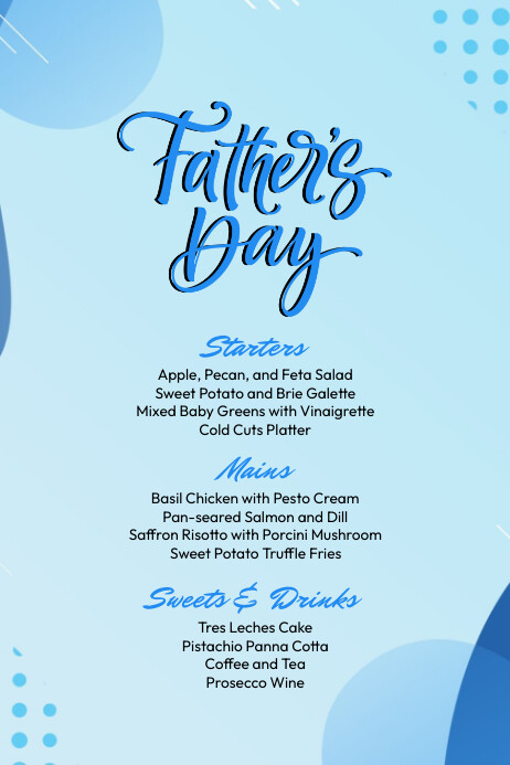 Plantilla de Father's Day Food Menu | PosterMyWall
