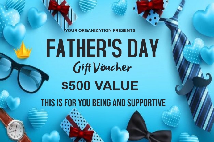 Father's day Gift Voucher Template. | PosterMyWall