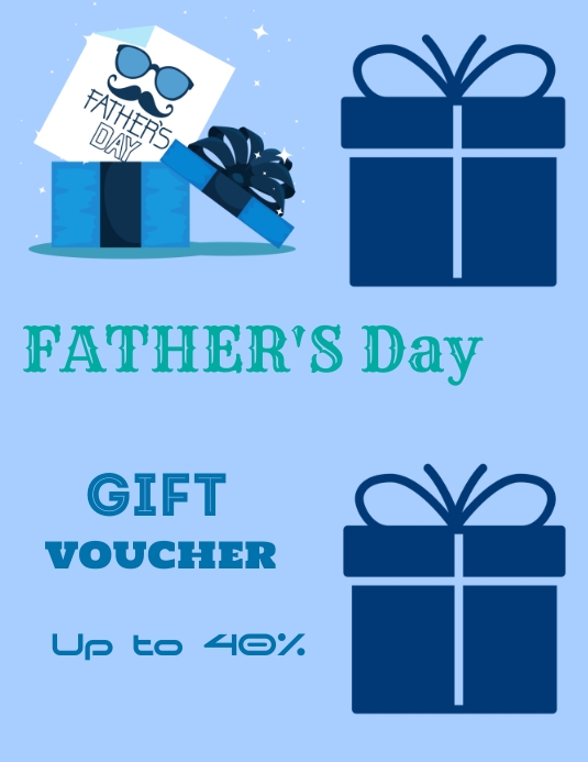 Father's day Gift Voucher Template. | PosterMyWall