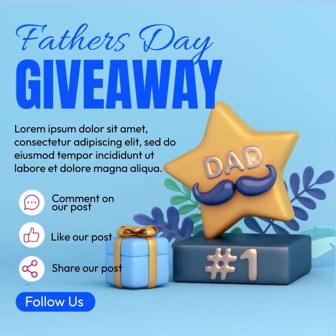 Father's Day Giveaway Ads Template | PosterMyWall