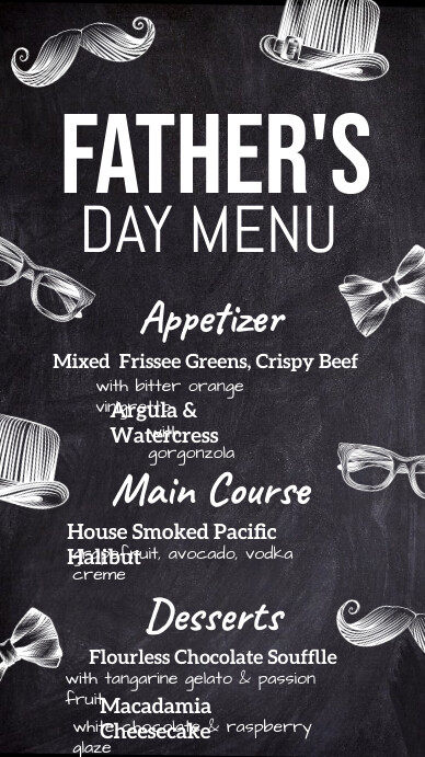 father's day menu, menu Template | PosterMyWall