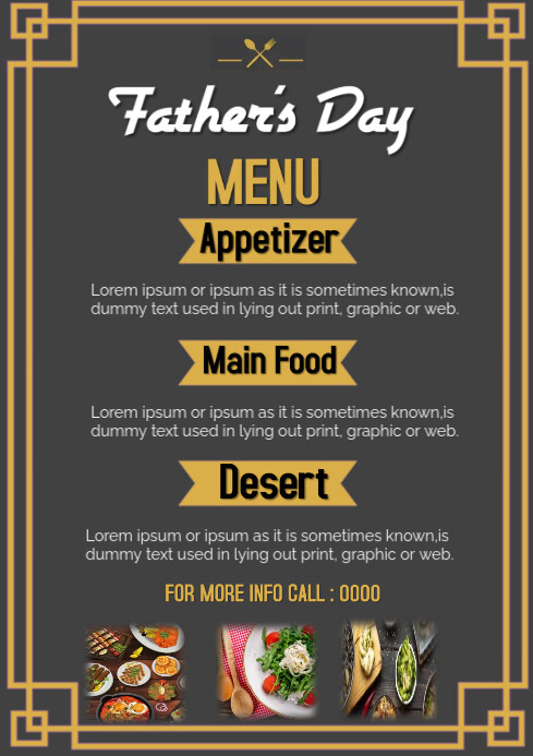 Father's Day Menu Template | PosterMyWall